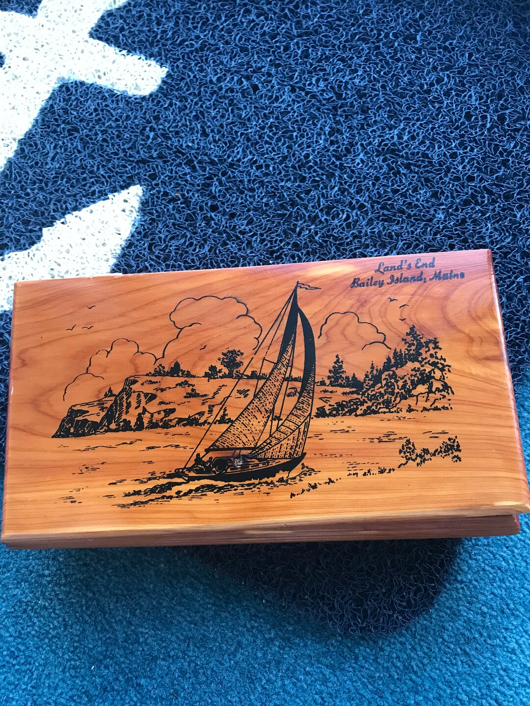 Vintage Nautical Cedar Wood Vanity Box 1970s - Etsy