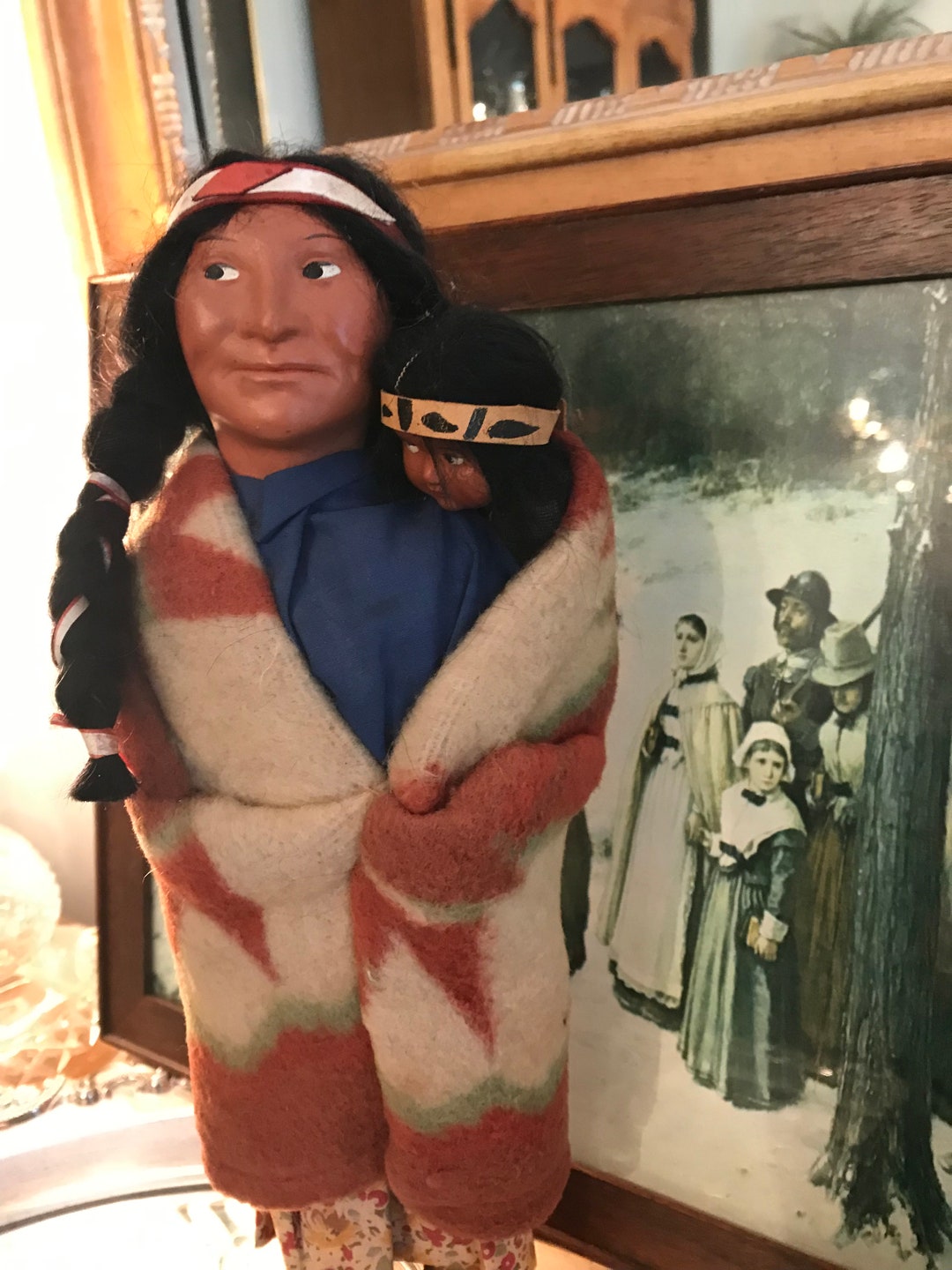 Antique Skookum Doll With Papoose Baby 1920 - Etsy