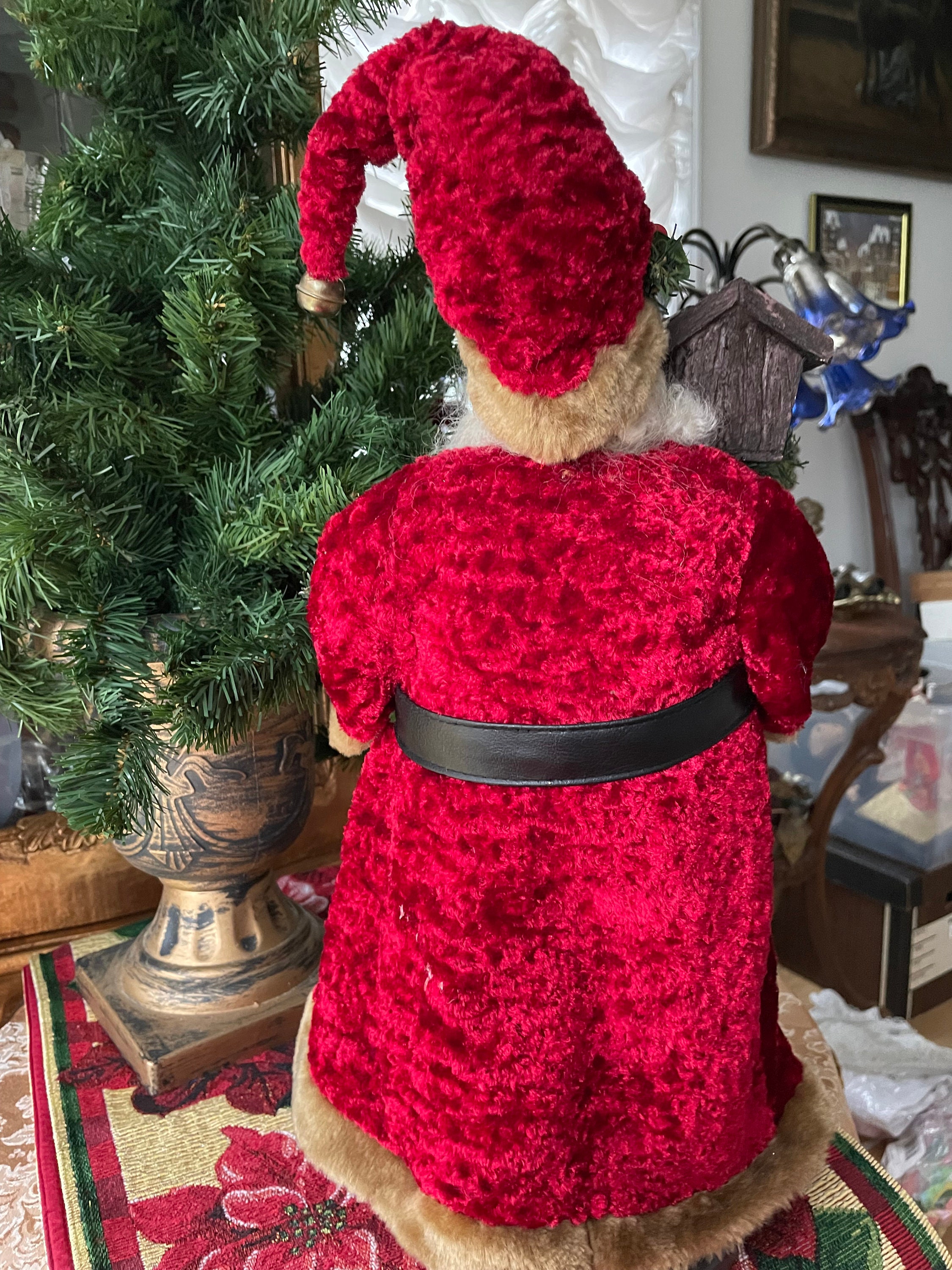 Vintage Velvet Robed Woodland Saint Nicholas Figure - Etsy