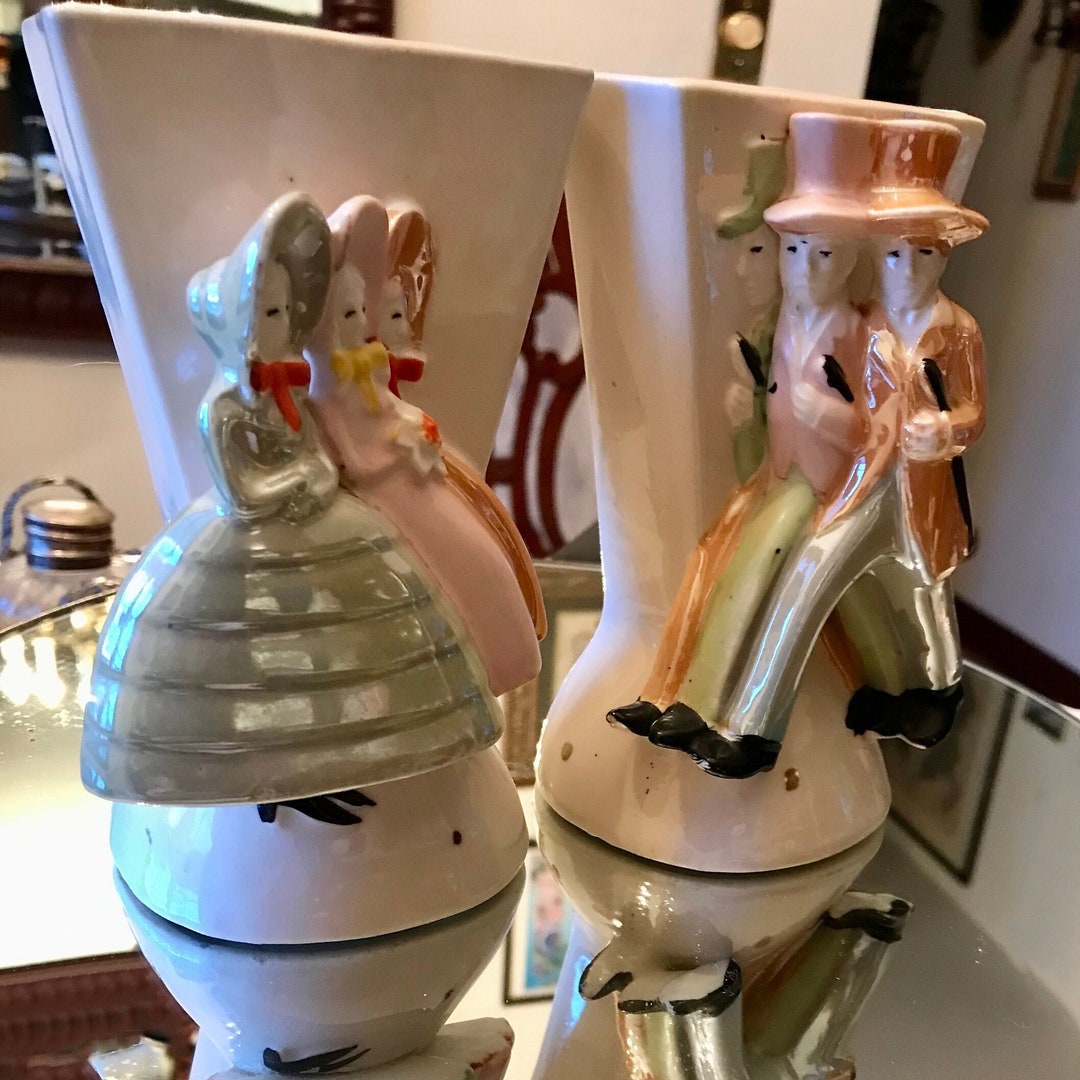 Antique Art Deco Lusterware Vases Pair - Etsy