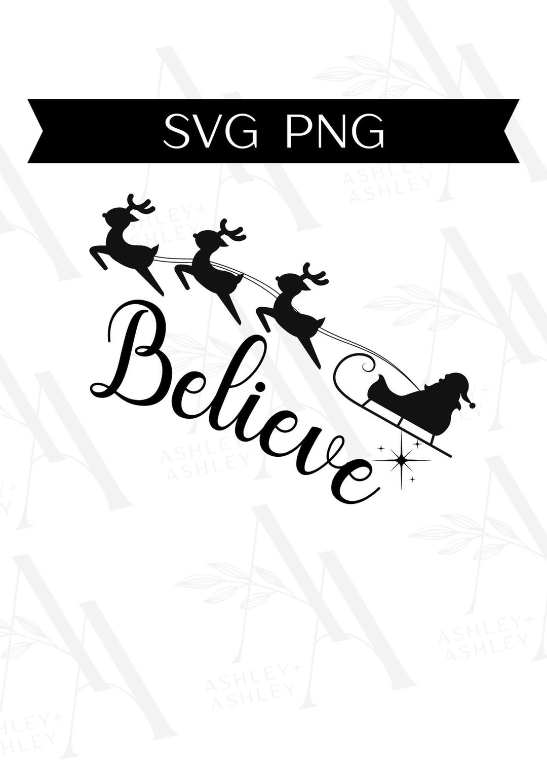 Believe Svg Santa Sleigh Svg Santa Svg Believe Png Sleigh Svg Christmas Svg Believe