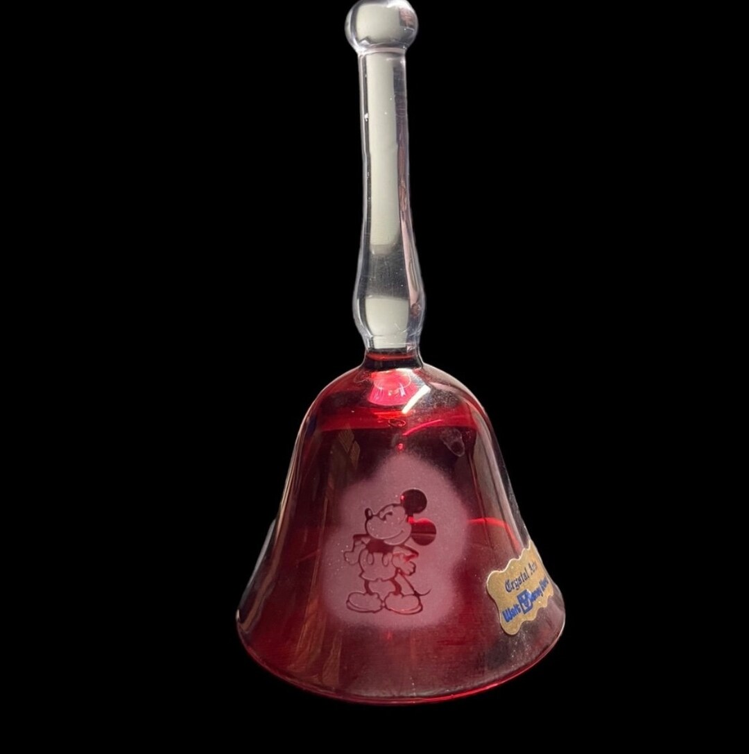 Vintage Walt Disney World Crystal Arts Glass Bell - Etsy