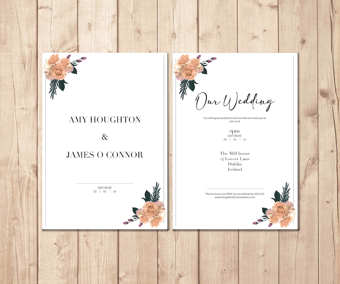 RUSTIC SUMMER Wedding Invitation Printable Template - Etsy