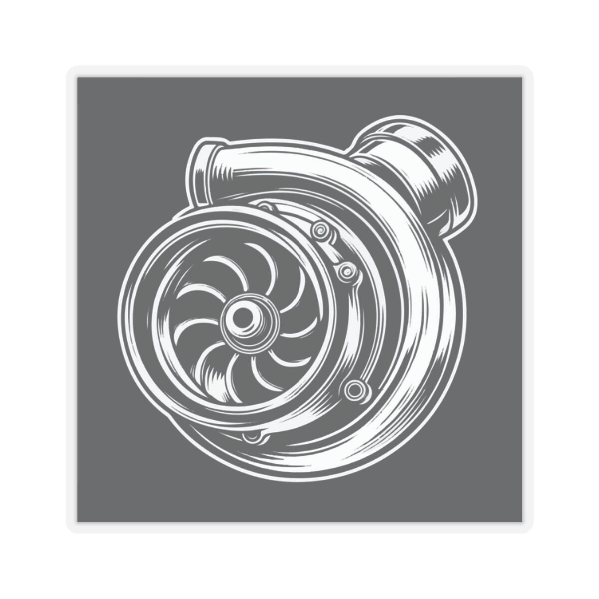 Turbocharger Silhouette Sticker - High-performance Automotive Decal for ...