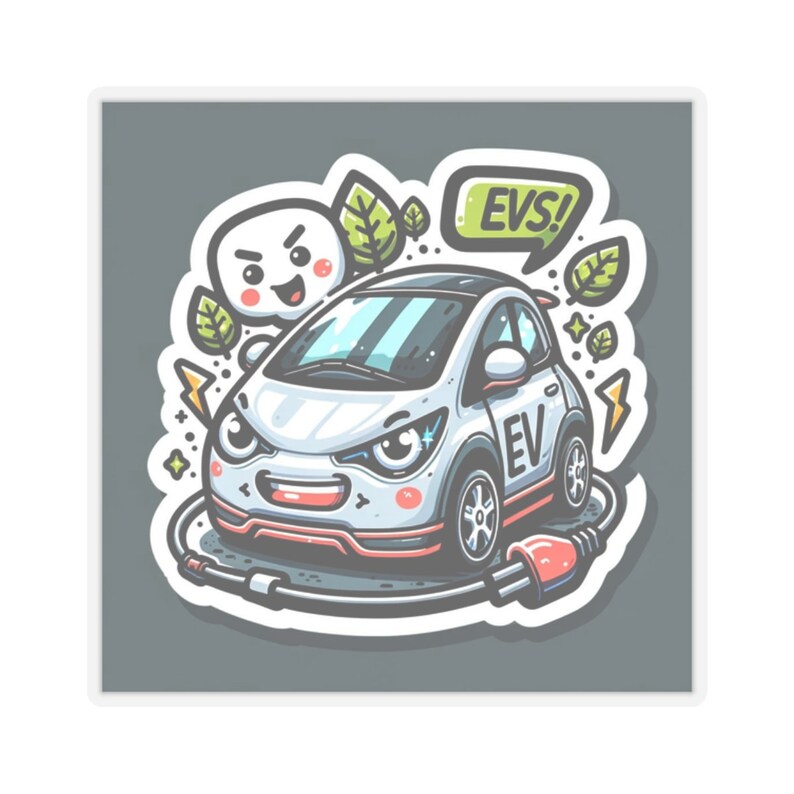 Cheeky 'charged Up' Electric Car Sticker Eco-friendly 2x2 EV Decal ...