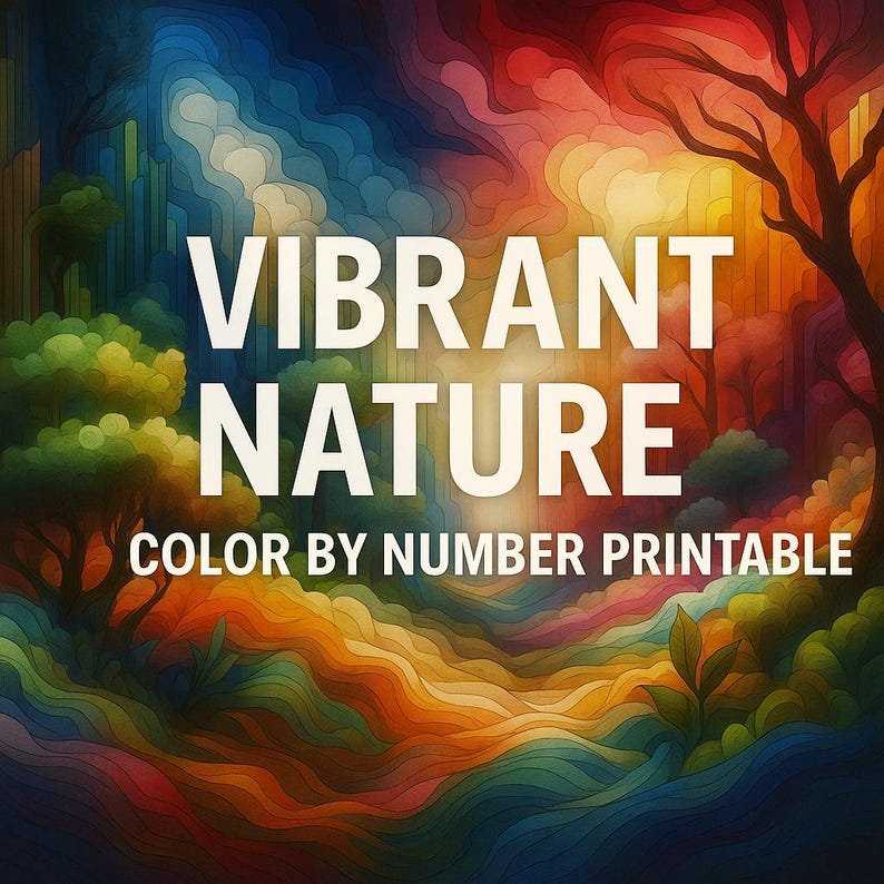Fantasy Nature Color by Number Printable – Vibrant Landscape Art for ...