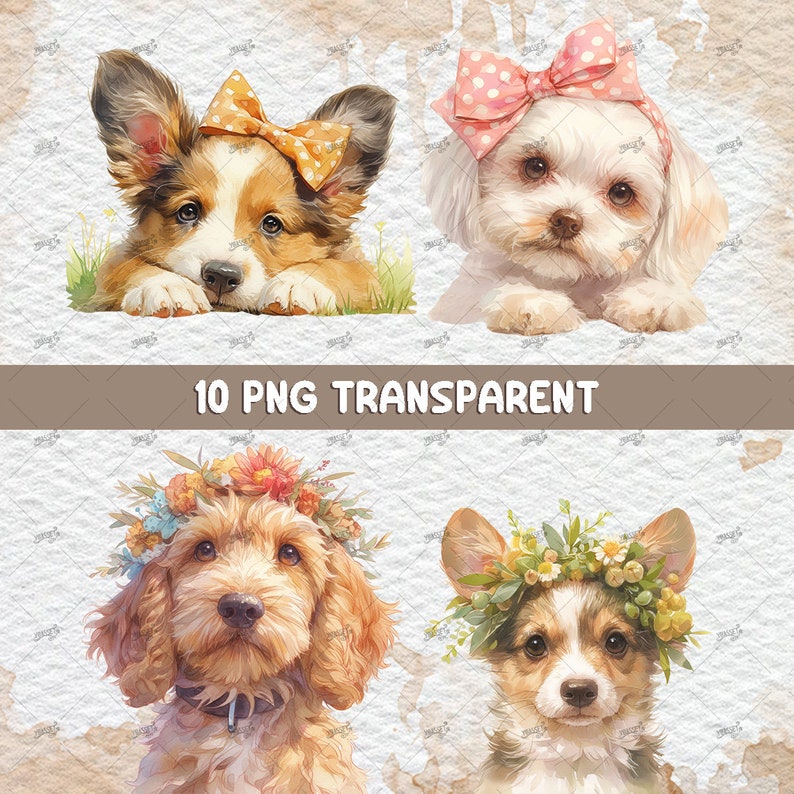 Dog Clipart, Dog Watercolor, Puppy, Dog Breeds, Dog Lover, Digital ...