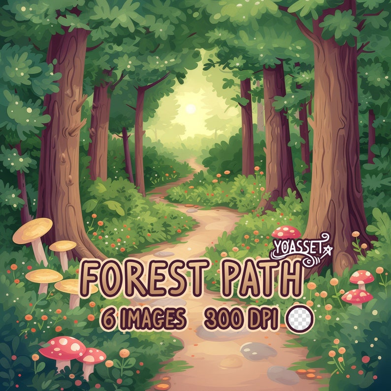Forest Path Clipart Watercolor, Hiking Trail, Adventure, Instant ...