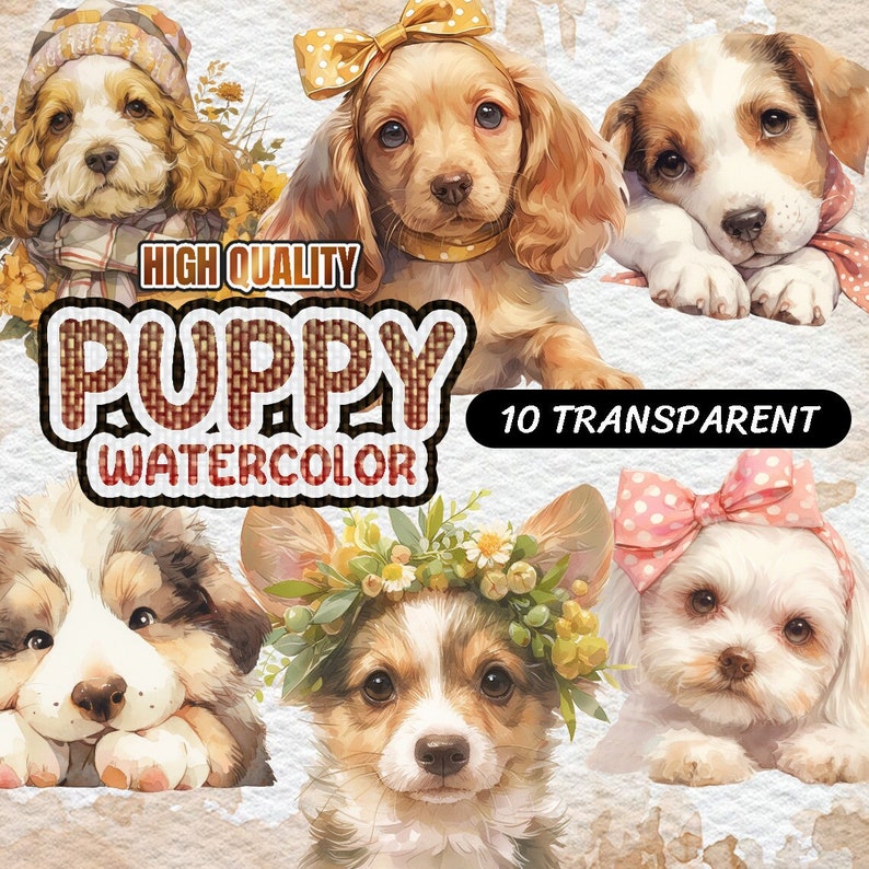 Dog Clipart, Dog Watercolor, Puppy, Dog Breeds, Dog Lover, Digital ...