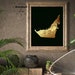 United Arab Emirates Map, Golden Art Print Illustration, UAE Gold Wall ...