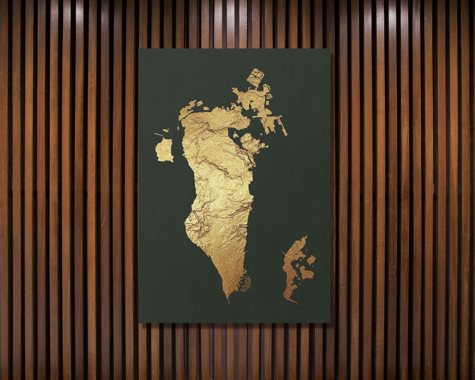 Bahrain Map, Country Map of Bahrain, Golden Art Print Illustration ...