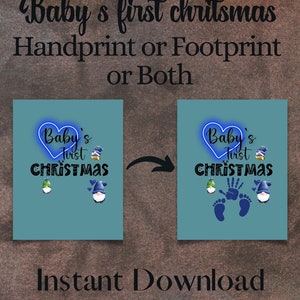 Baby's First Christmas Handprint Footprint Craft - Etsy
