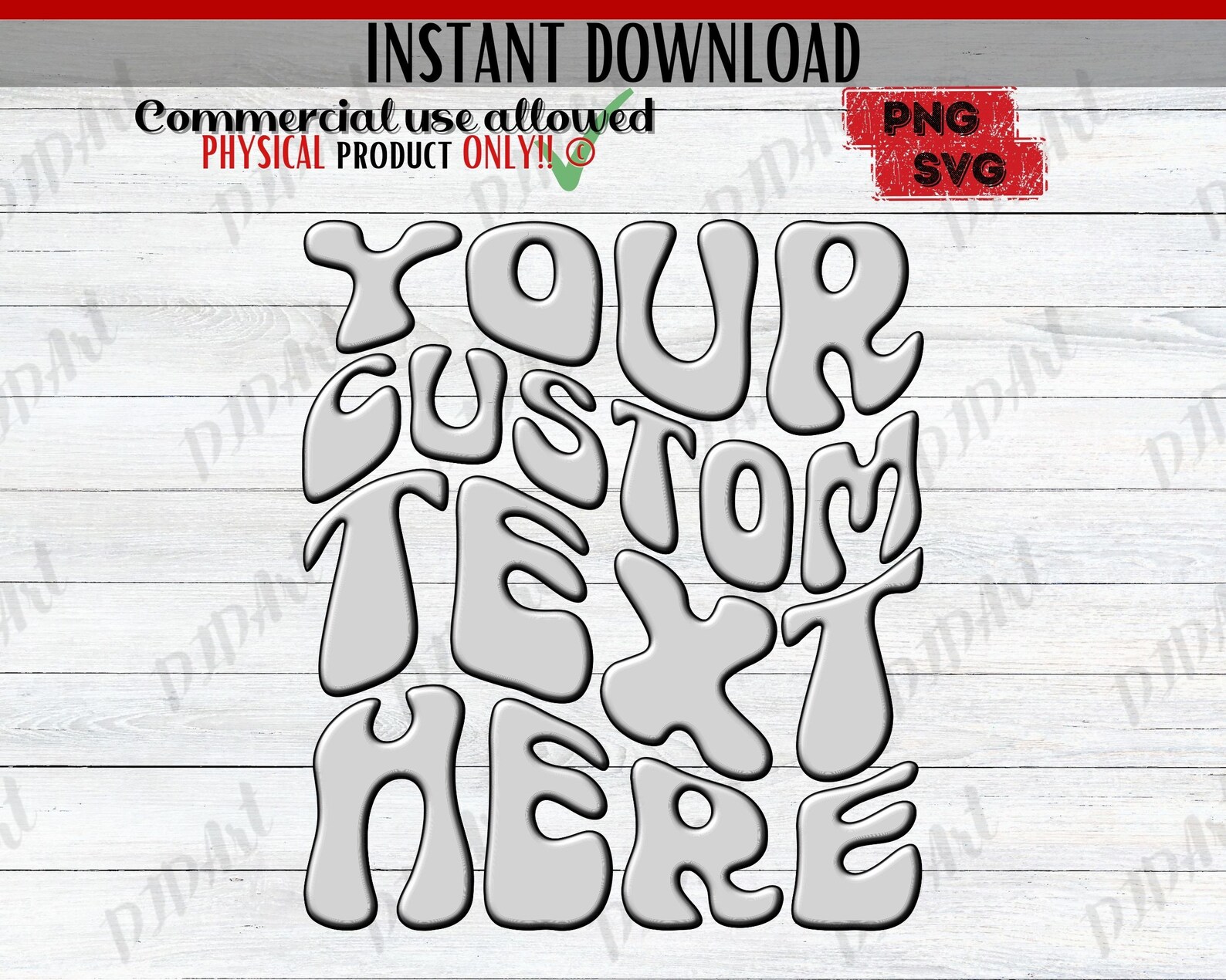 Custom Wavy Text Svg, Custom Wavy Stacked Svg, Custom Wavy Font, Custom ...