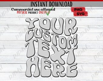 Custom Wavy Stacked Svg Png, Custom Wavy Text Svg, Personalized Text, Custom Wavy Font, Custom ...