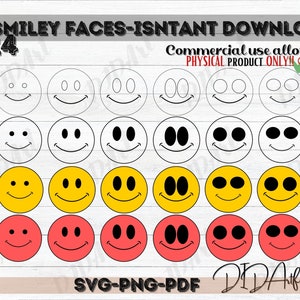 Smiley Face SVG Bundle, Spread Joy and Positivity With These Fun ...