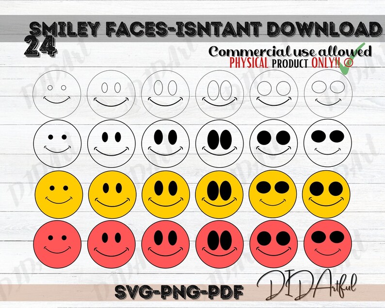 Smiley Face SVG Bundle, Spread Joy and Positivity With These Fun ...