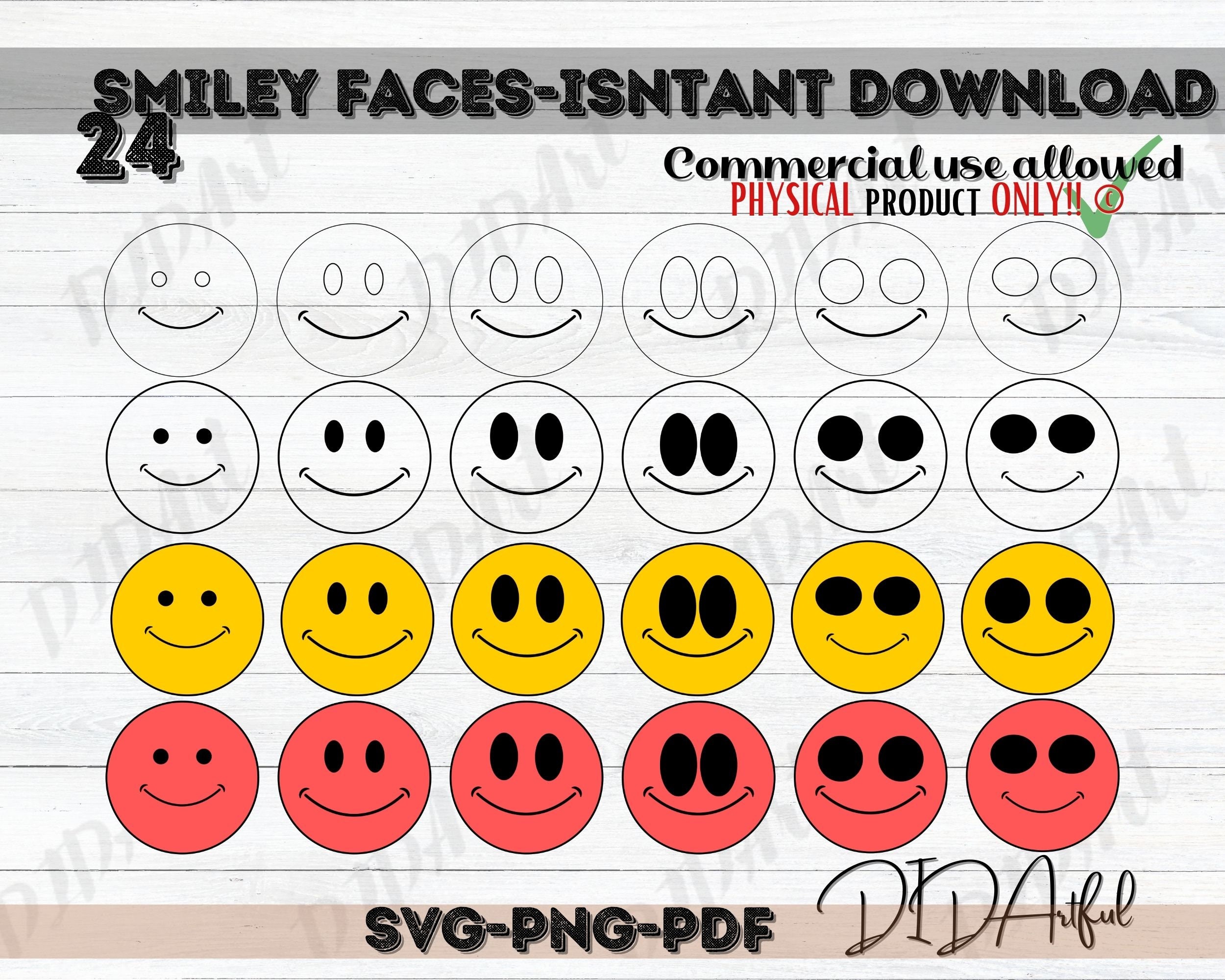 Smiley Face SVG Bundle, Spread Joy and Positivity With These Fun ...