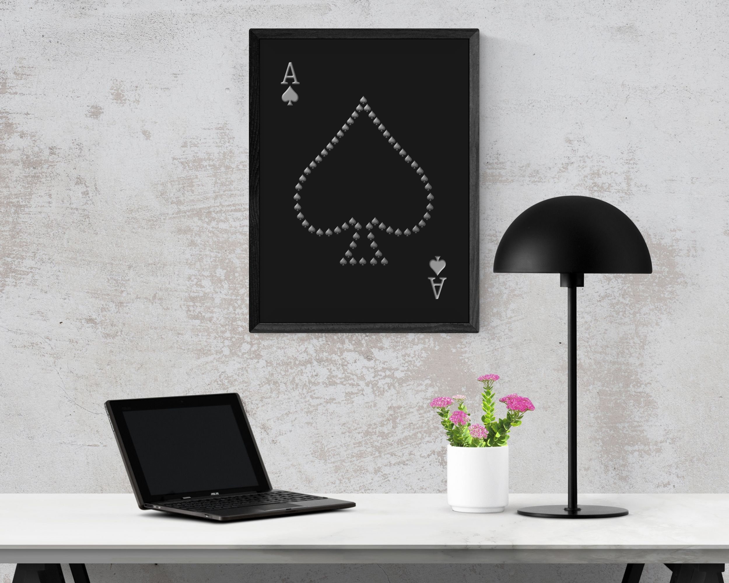 Sleek Silver Elegance: Ace of Spades Wall Art for Stylish Spaces ...