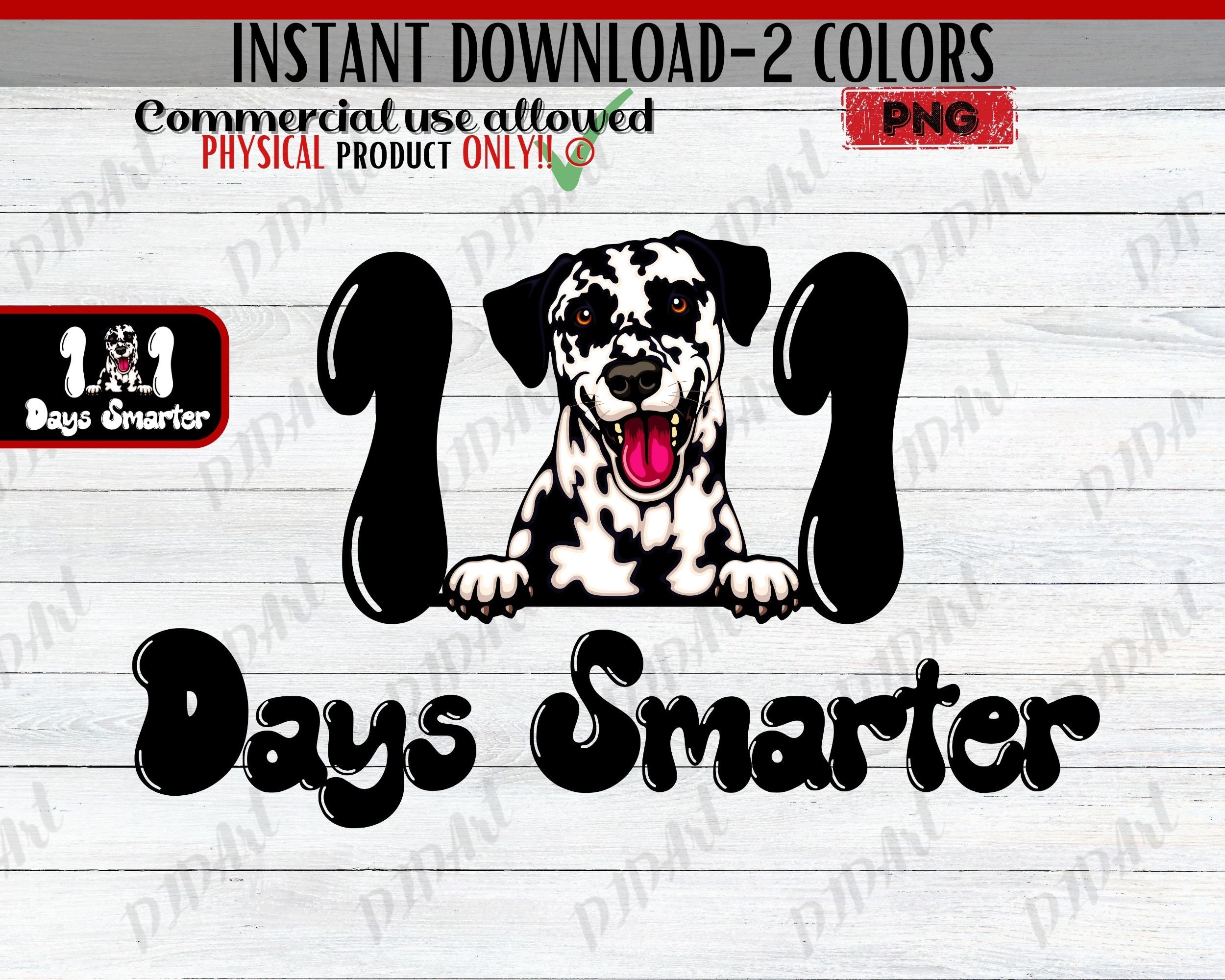 101 Days Smarter Dalmatian Dog PNG Funny Groovy Gift for - Etsy