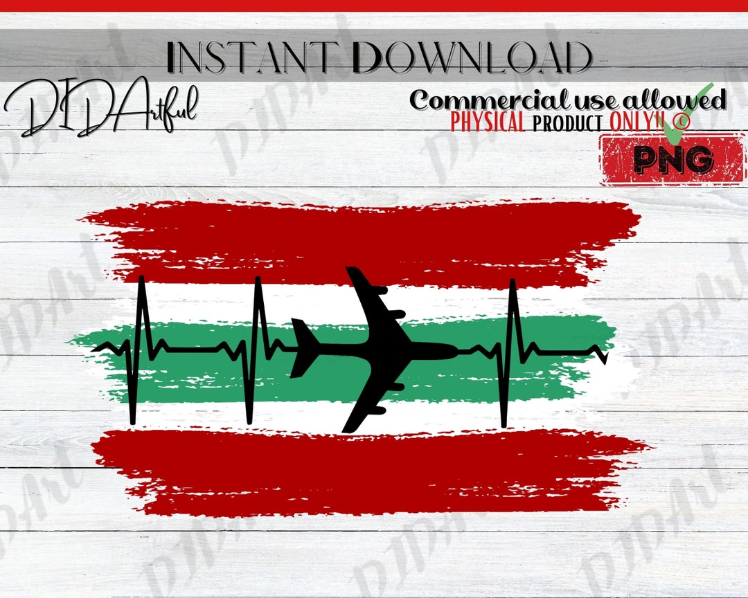 Heartbeat Airplane Aviation Sublimation Design Airplane - Etsy