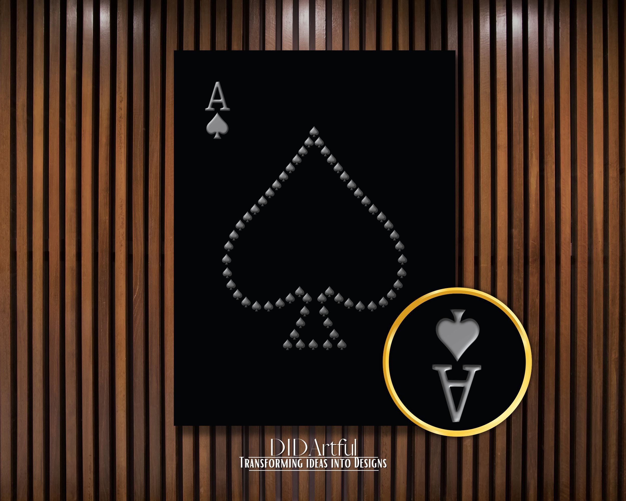 Sleek Silver Elegance: Ace of Spades Wall Art for Stylish Spaces ...