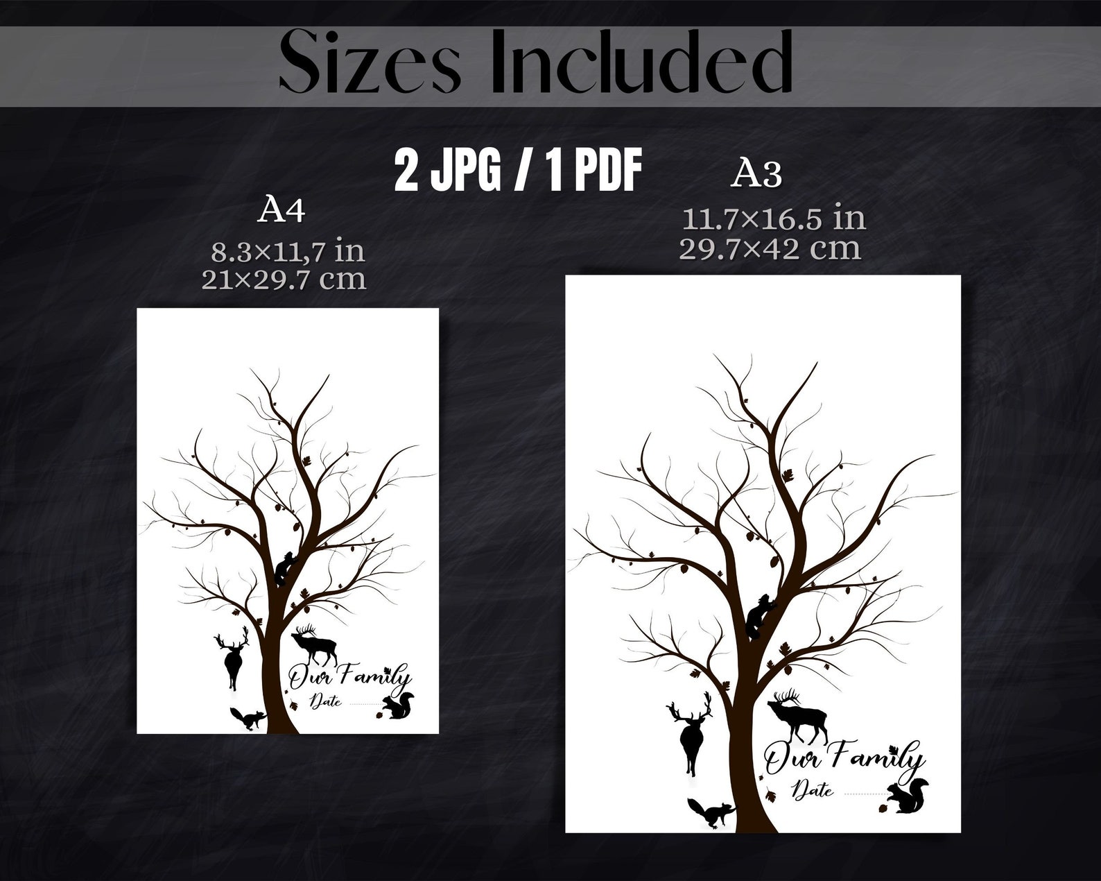 Family Tree Handprint Keepsake, Art Craft DIY Handprint for Kids, Baby ...