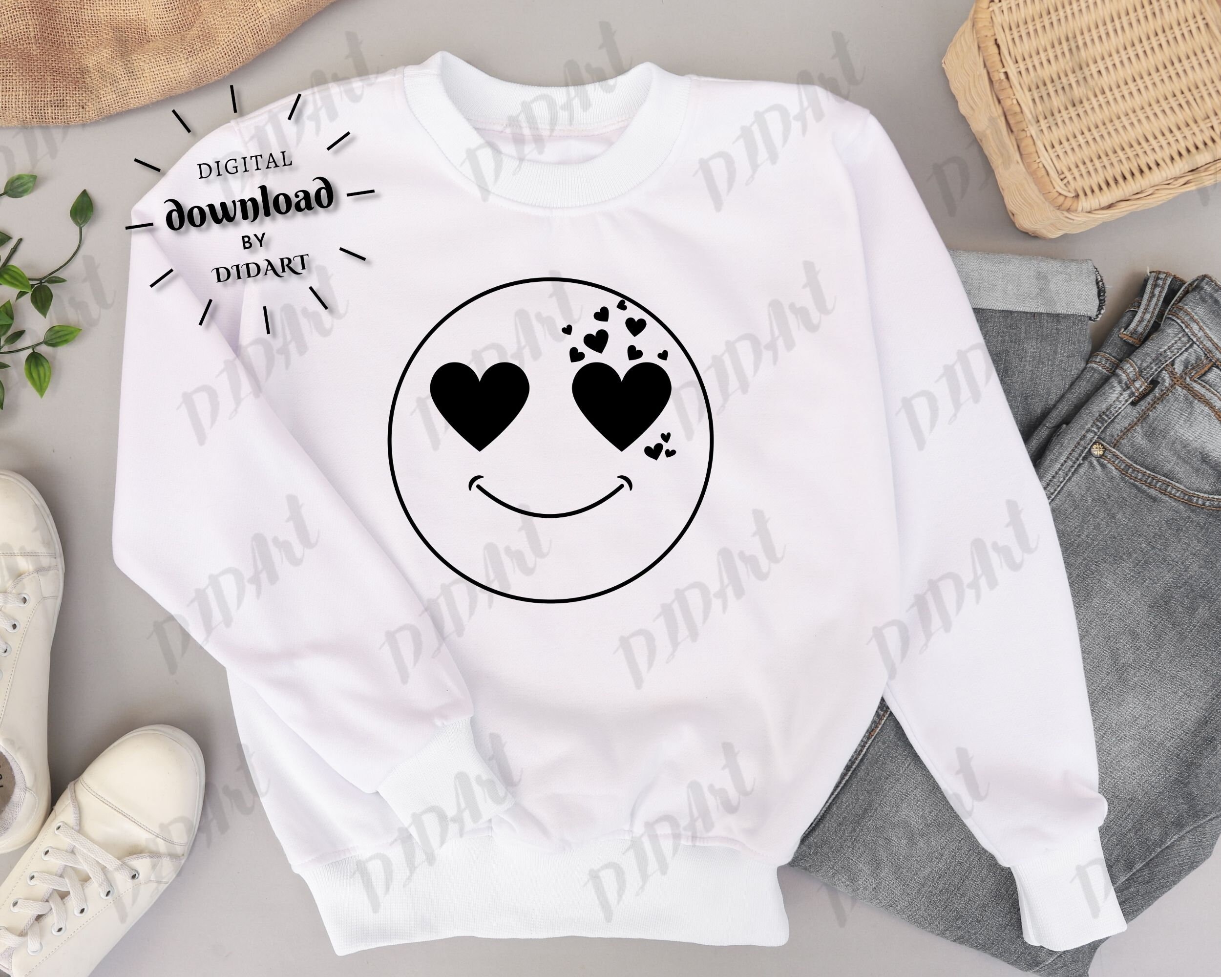 Smiley Face SVG Bundle, Spread Love With These Fun Smileys, Heart Eyes ...