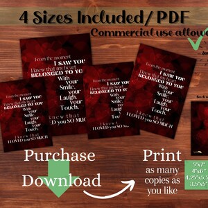 Love Quote Card, Red Hearts, Digital Download, Valentine Quote, Instant ...