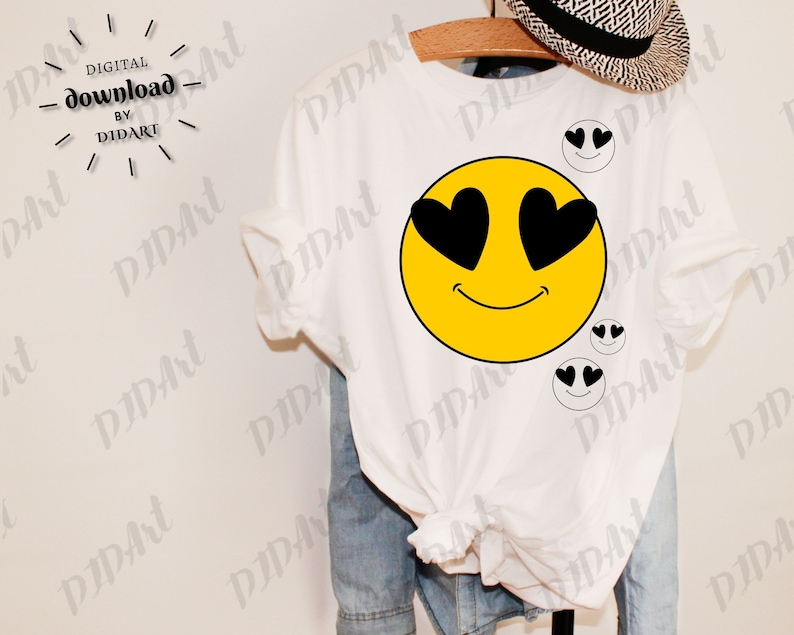 Smiley Face SVG Bundle, Spread Love With These Fun Smileys, Heart Eyes ...