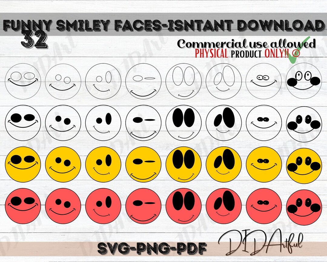 Smiley Face SVG Bundle, Spread Joy With These Funny Smileys, Smiley Svg ...
