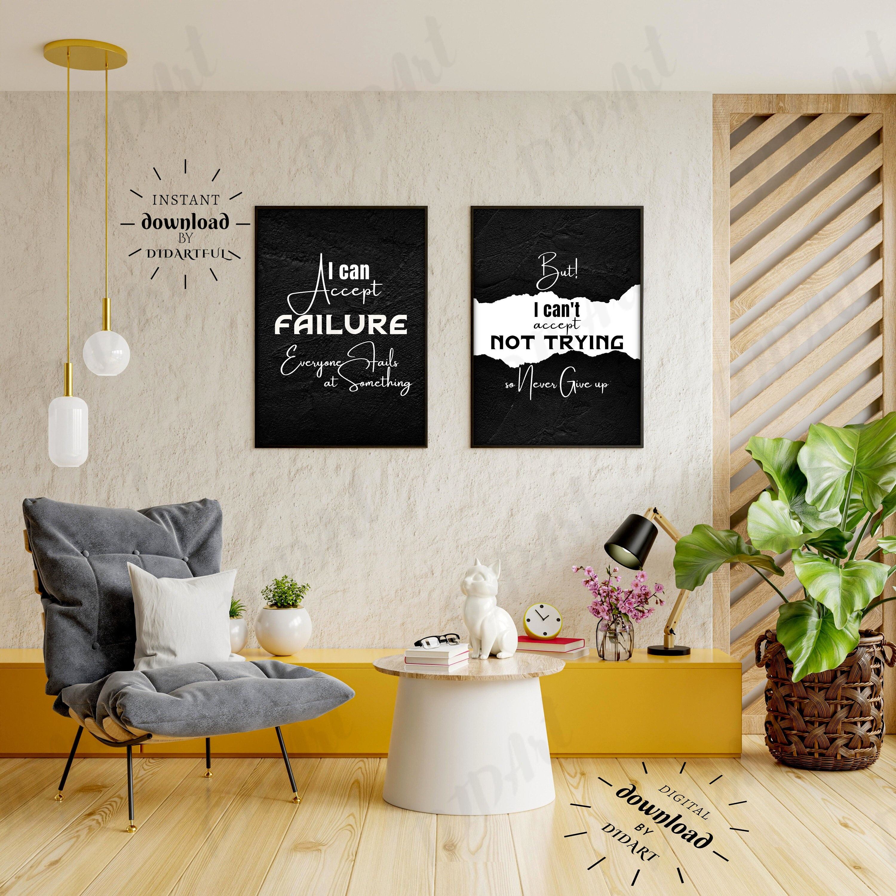 2 Piece Motivational Wall Art Canvas Prints, Large Art, Modern Art ...
