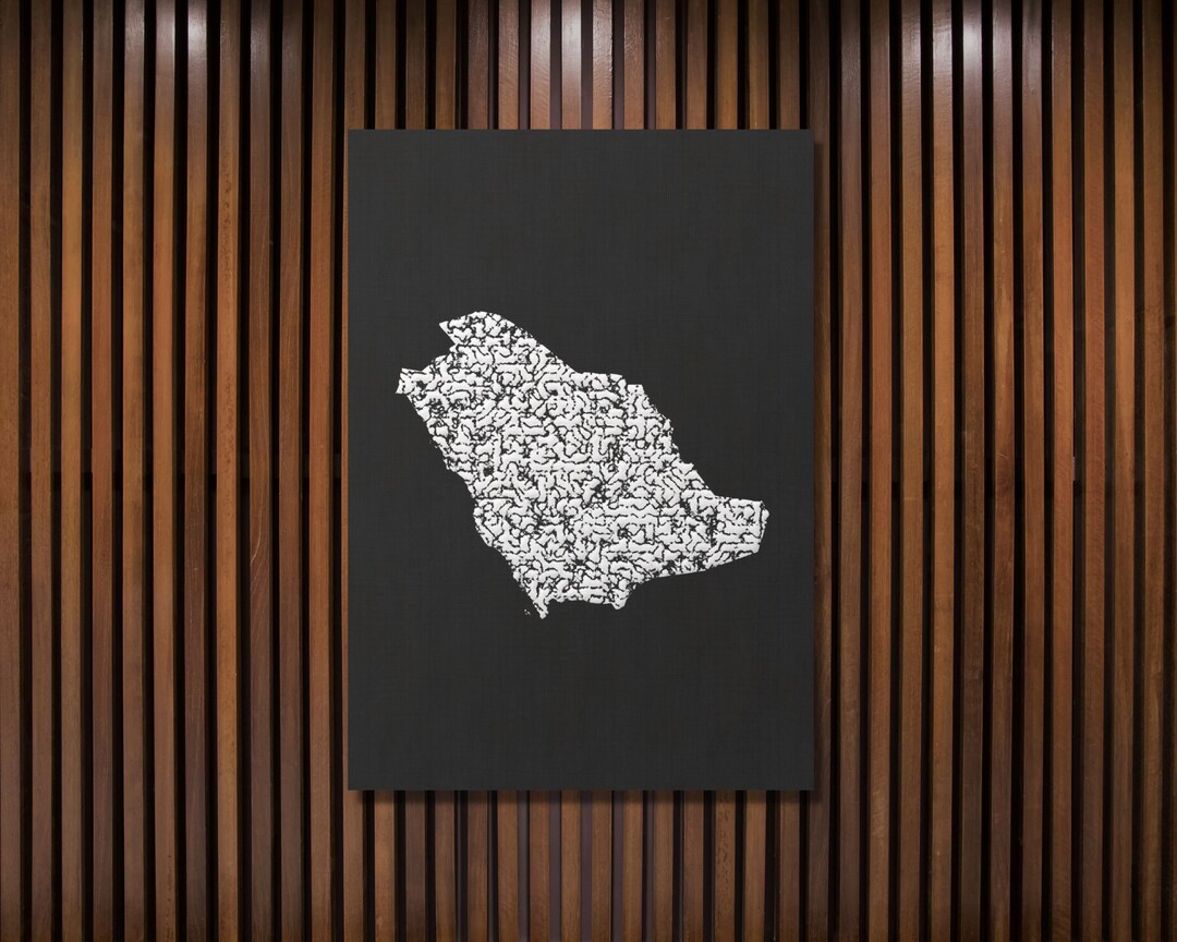 Saudi Arabia Textured Map KSA Country Map Map Art Print - Etsy