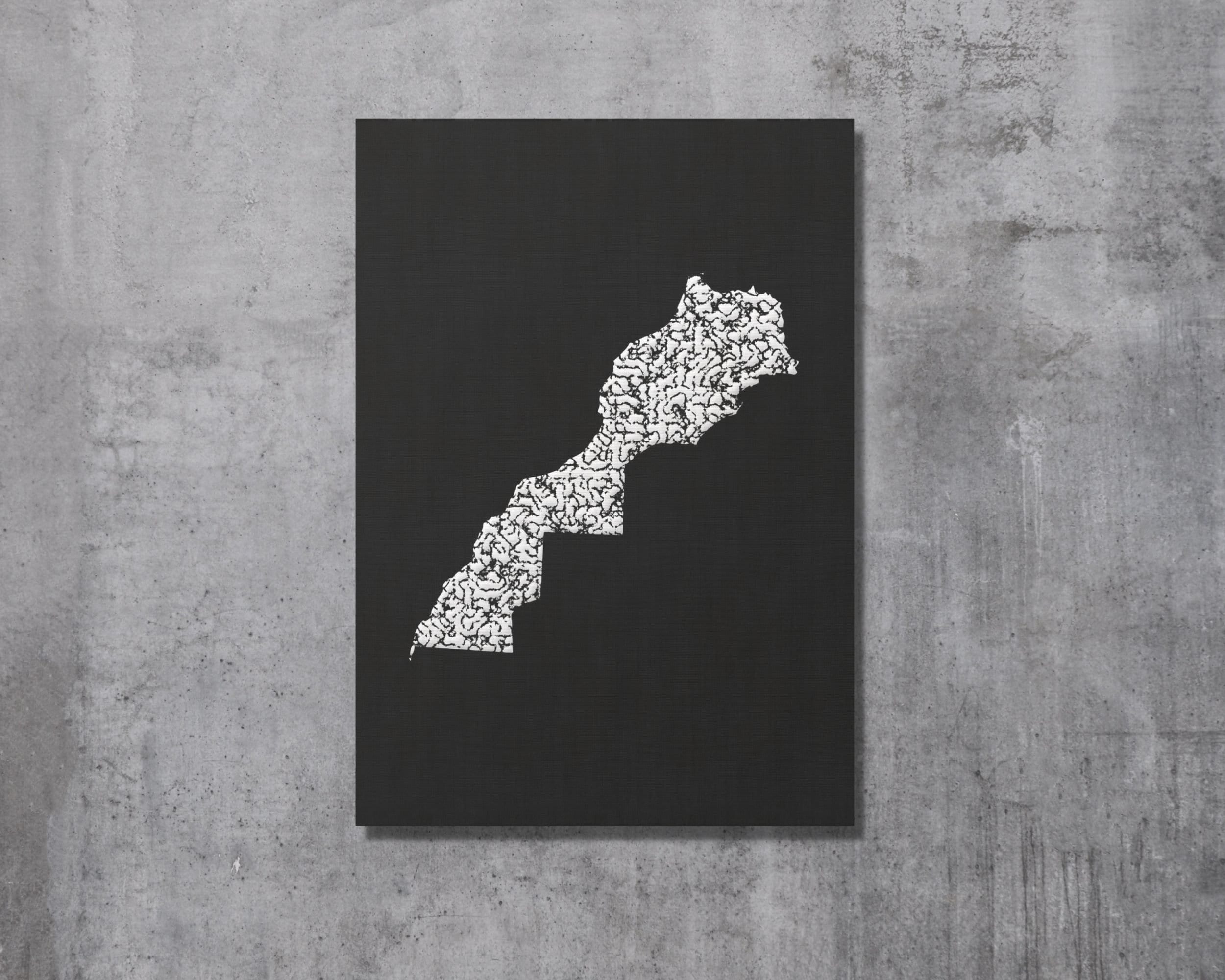 Morocco Map, Morocco Country Map, Morocco Art Print Illustration, Map ...