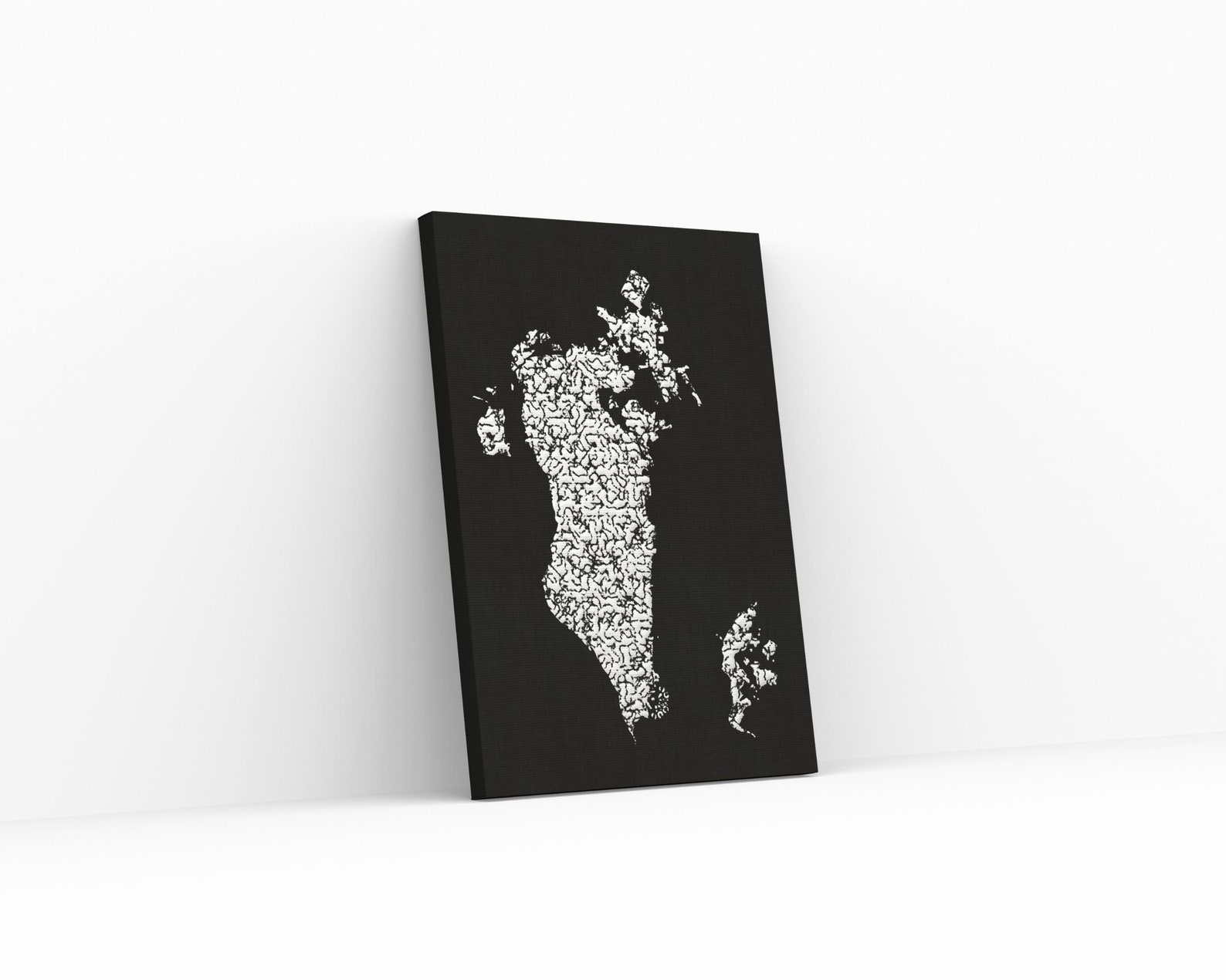 Bahrain Textured Map, Bahrain Map, Bahrain Art Print Illustration ...