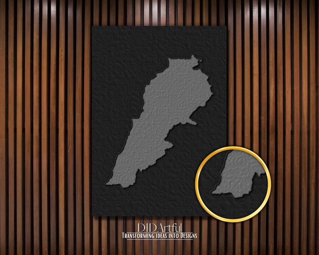 Lebanon Map, Textured Art Print, Lebanon Country Map, Grey Lebanon Wall ...