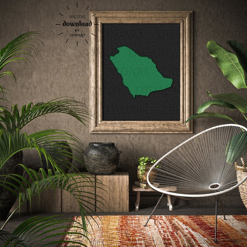 Saudi Arabia Map, KSA Country Map, Textured Art Print, Saudi Arabia ...