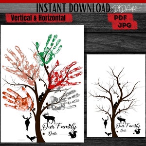 Family Tree Handprint Keepsake, Art Craft DIY Handprint for Kids, Baby ...