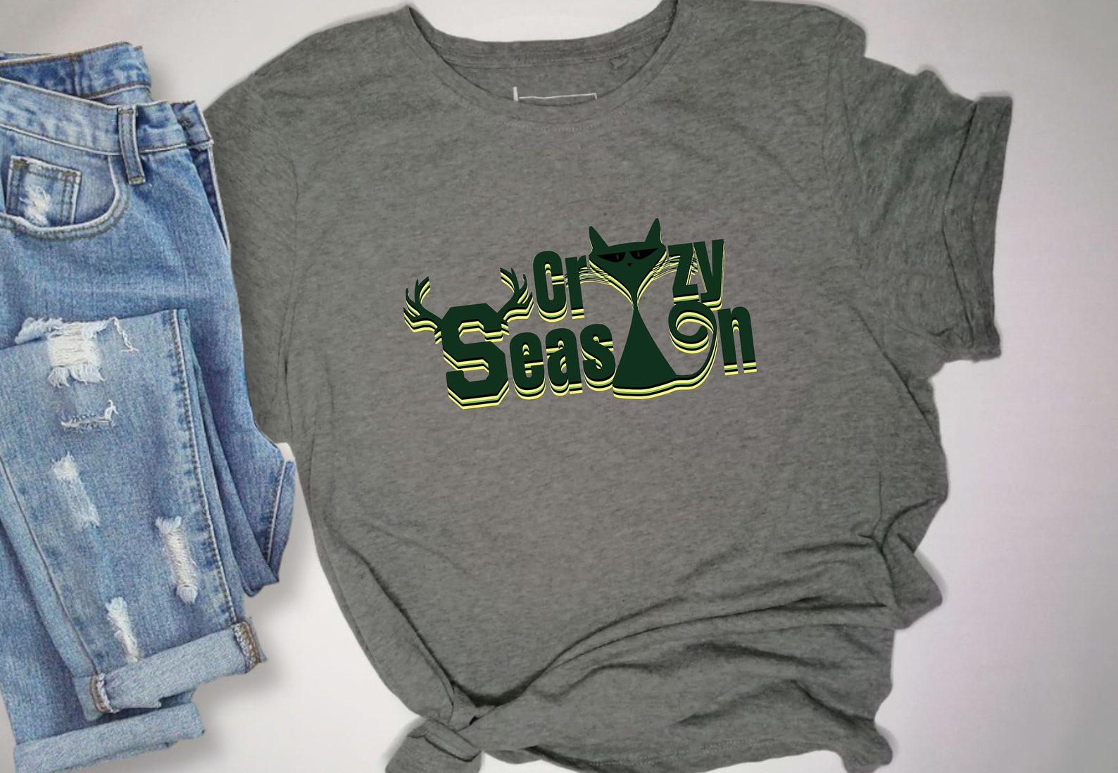 Crazy Season Christmas PNG File, Cat Sublimation, Digital Illustration ...