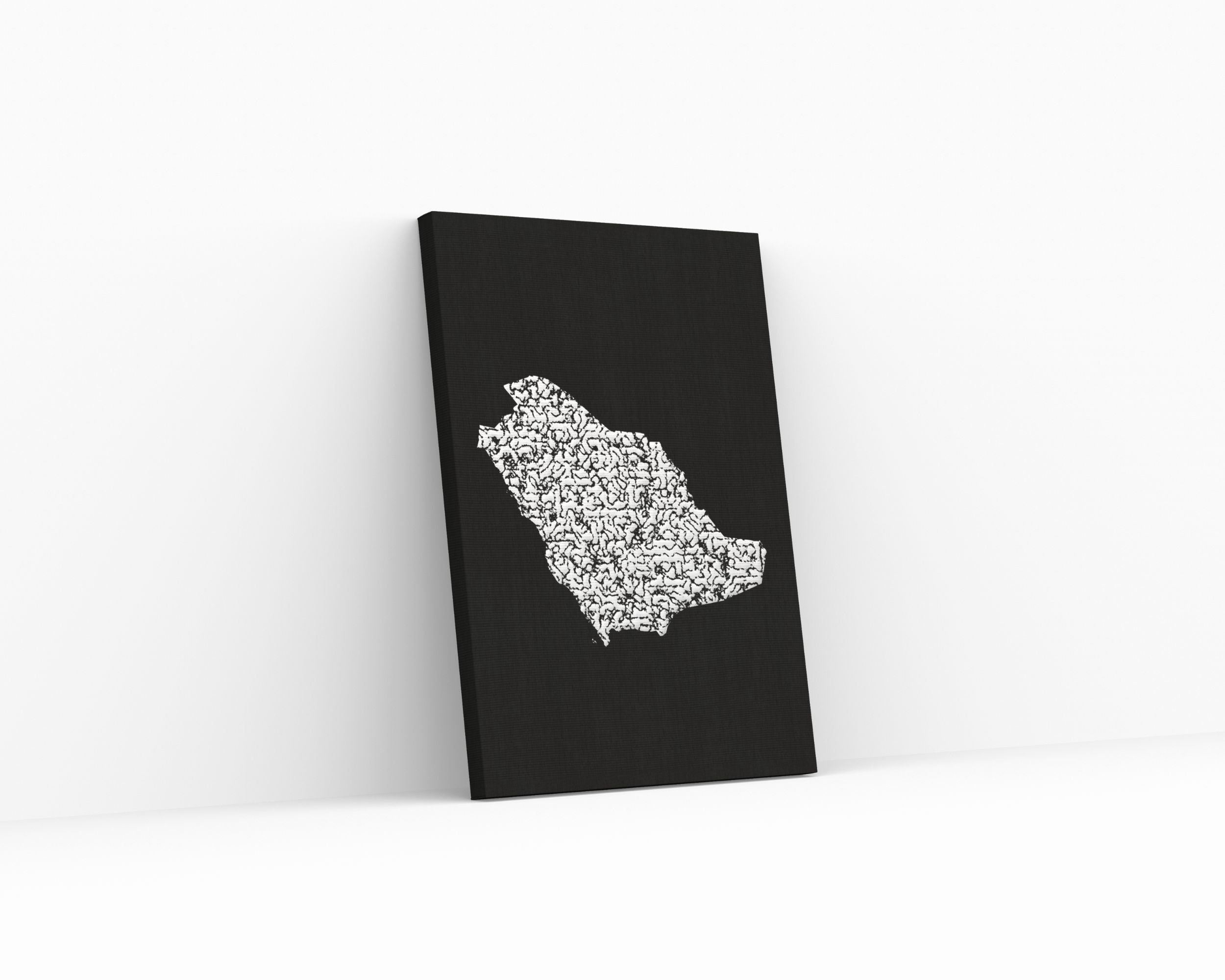 Saudi Arabia Textured Map, KSA Country Map, Map Art Print Illustration ...