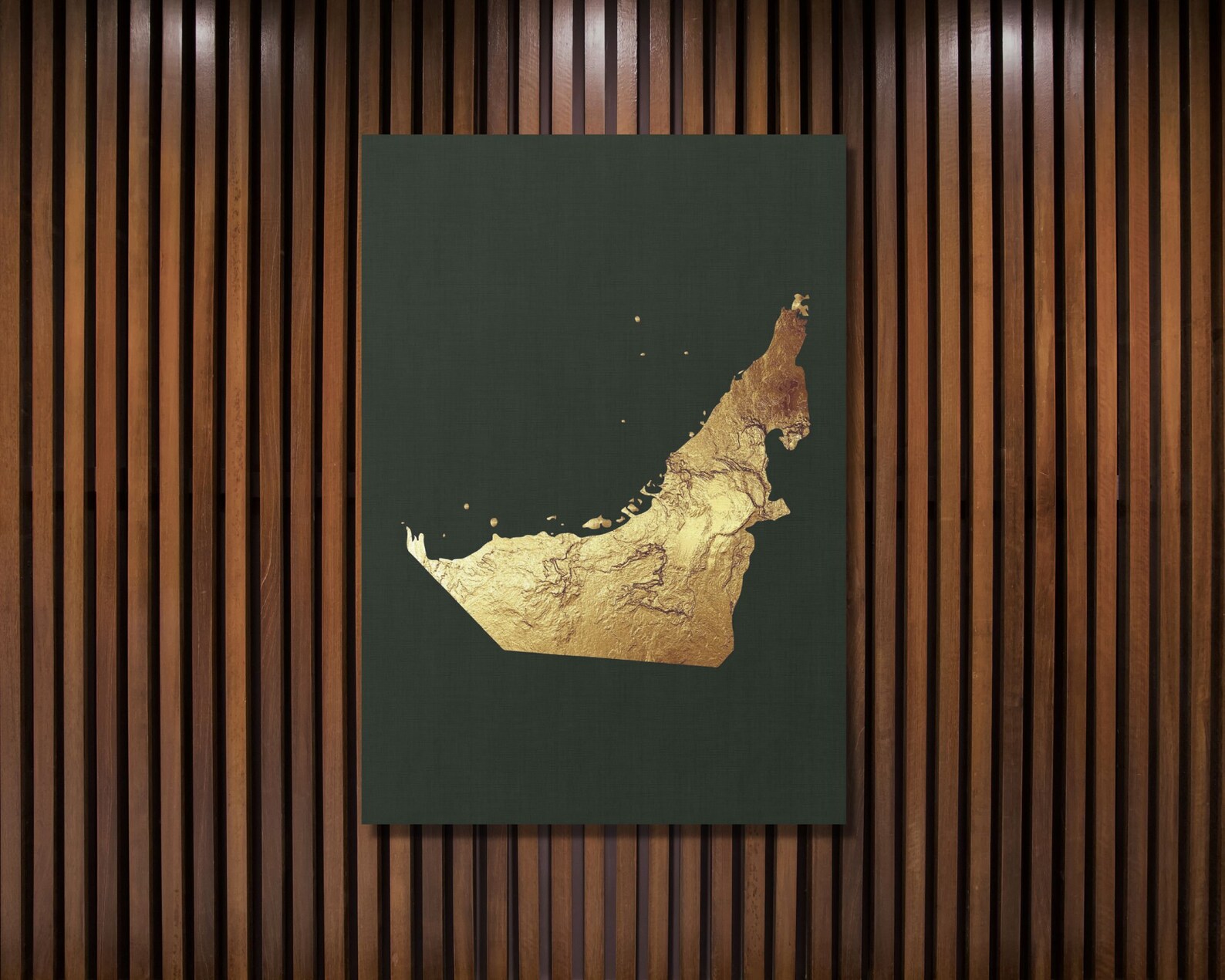 United Arab Emirates Map, Golden Art Print Illustration, UAE Gold Wall ...