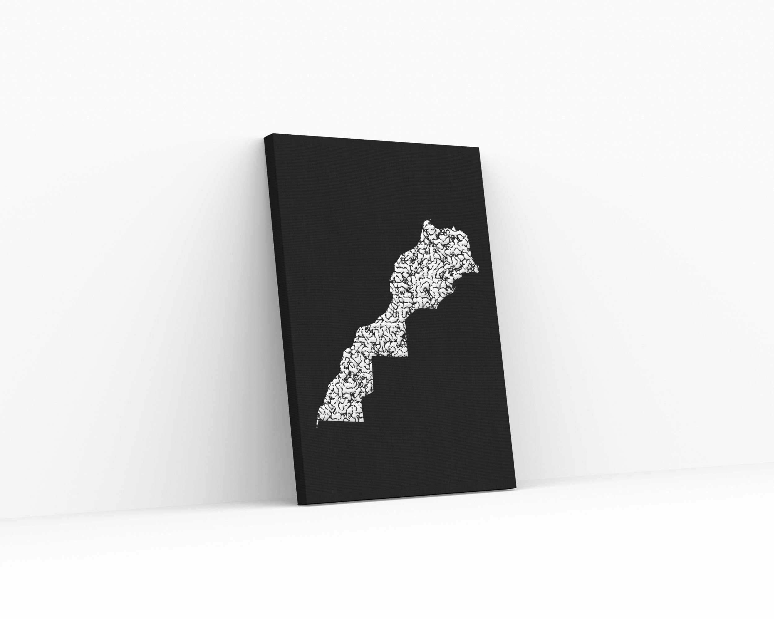 Morocco Map, Morocco Country Map, Morocco Art Print Illustration, Map ...