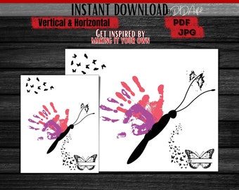 Butterfly Handprint/footprint Keepsake, Butterfly Craft Activity, Art ...