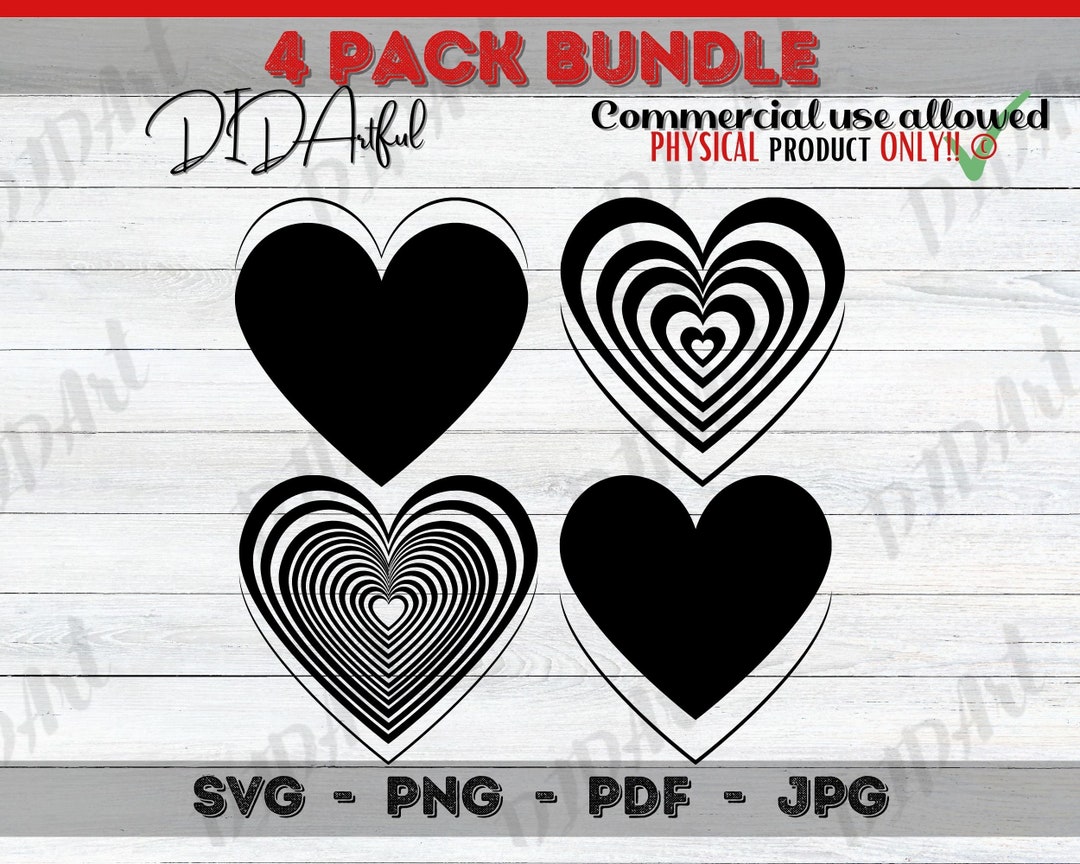 3D Heart SVG Bundle 3D Heart Shape Svg Png Pdf Jpg Valentine - Etsy