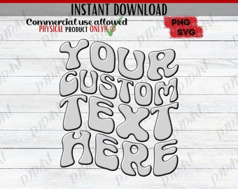 Custom Wavy Stacked Svg Png, Custom Wavy Text Svg, Personalized Text, Custom Wavy Font, Custom ...