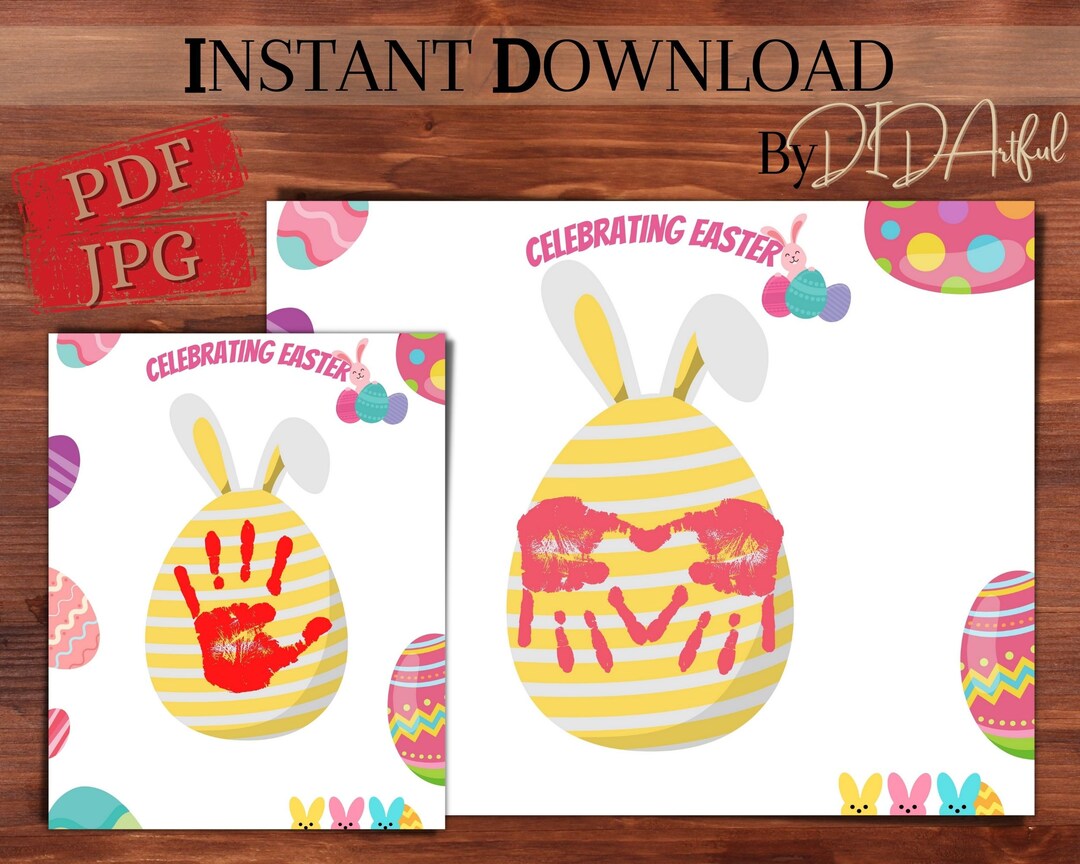 Easter Egg Handprint/footprint Art Keepsake Easter Craft - Etsy