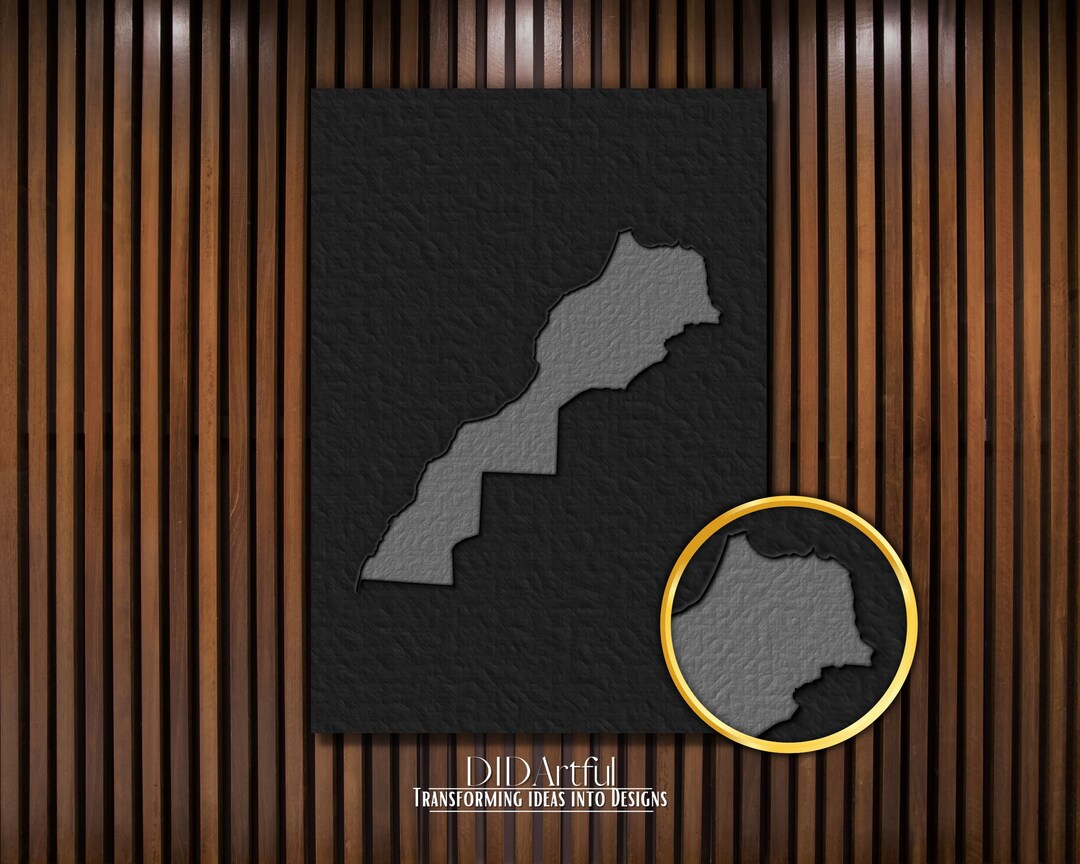 Morocco Map, Textured Art Print, Morocco Country Map, Grey Morocco Wall ...