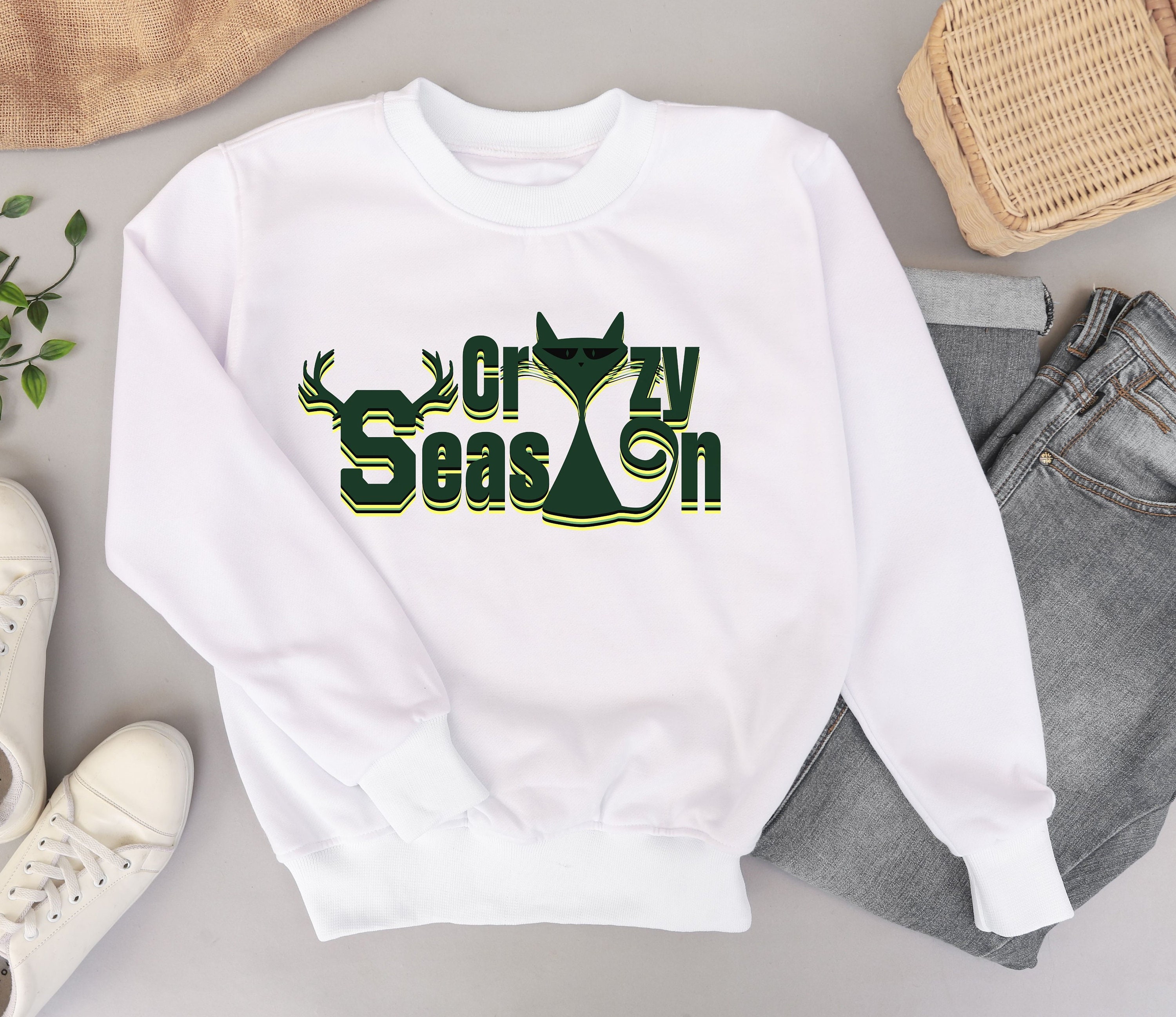 Crazy Season Christmas PNG File, Cat Sublimation, Digital Illustration ...