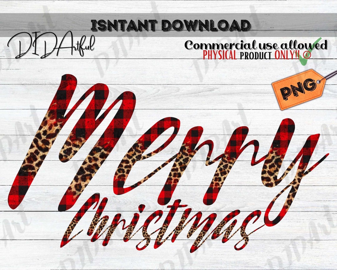 Merry Christmas Leopard Print PNG Merry Christmas Sublimation - Etsy
