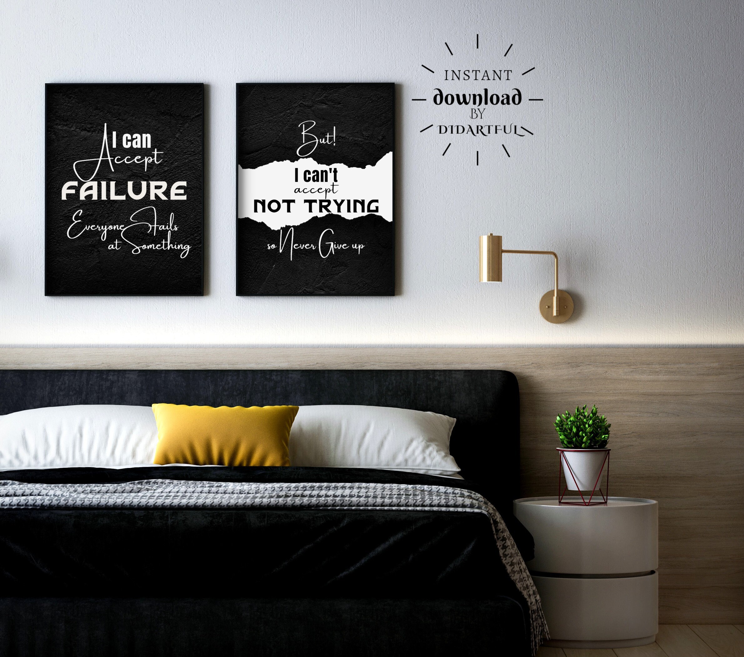 2 Piece Motivational Wall Art Canvas Prints, Large Art, Modern Art ...