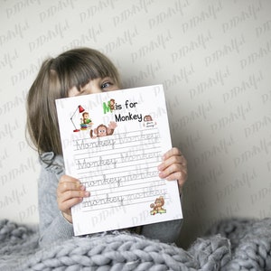 Animal Alphabet Words Tracing, Kids Activities Practice Sheets ...